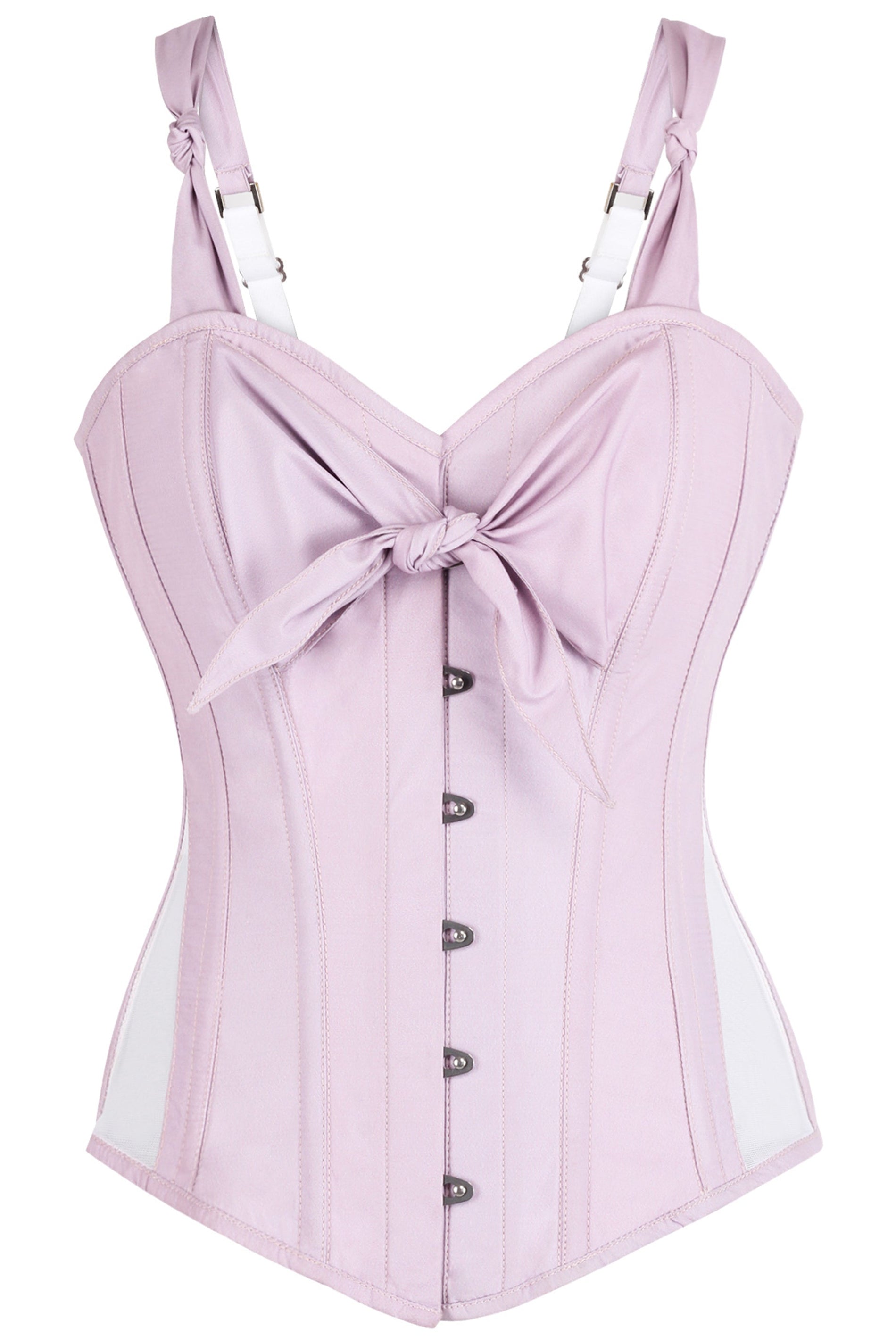 Vintage Styled Overbust Corset in Dawn Pink
