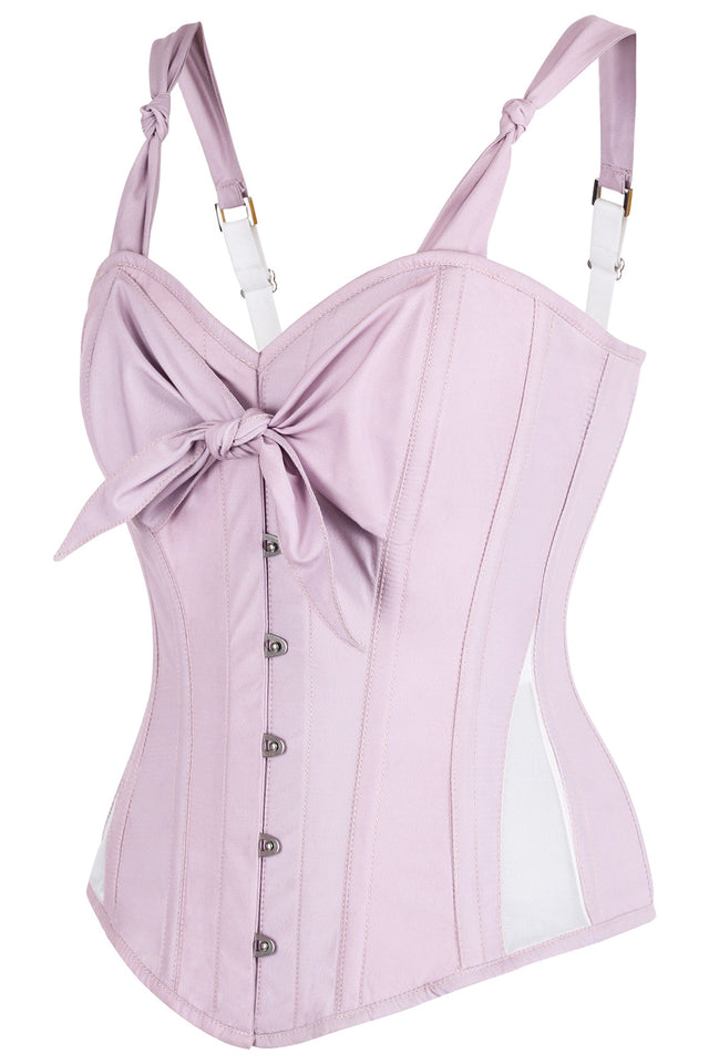 Vintage Styled Overbust Corset in Dawn Pink